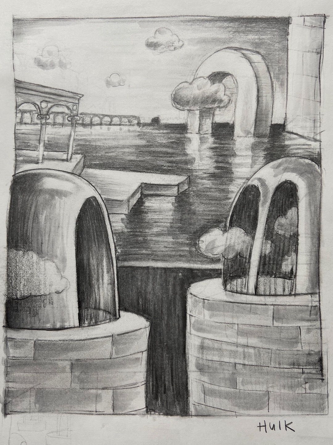 Duffy O'Connor, "HULK," Graphite and Marker | Evanston Art Center